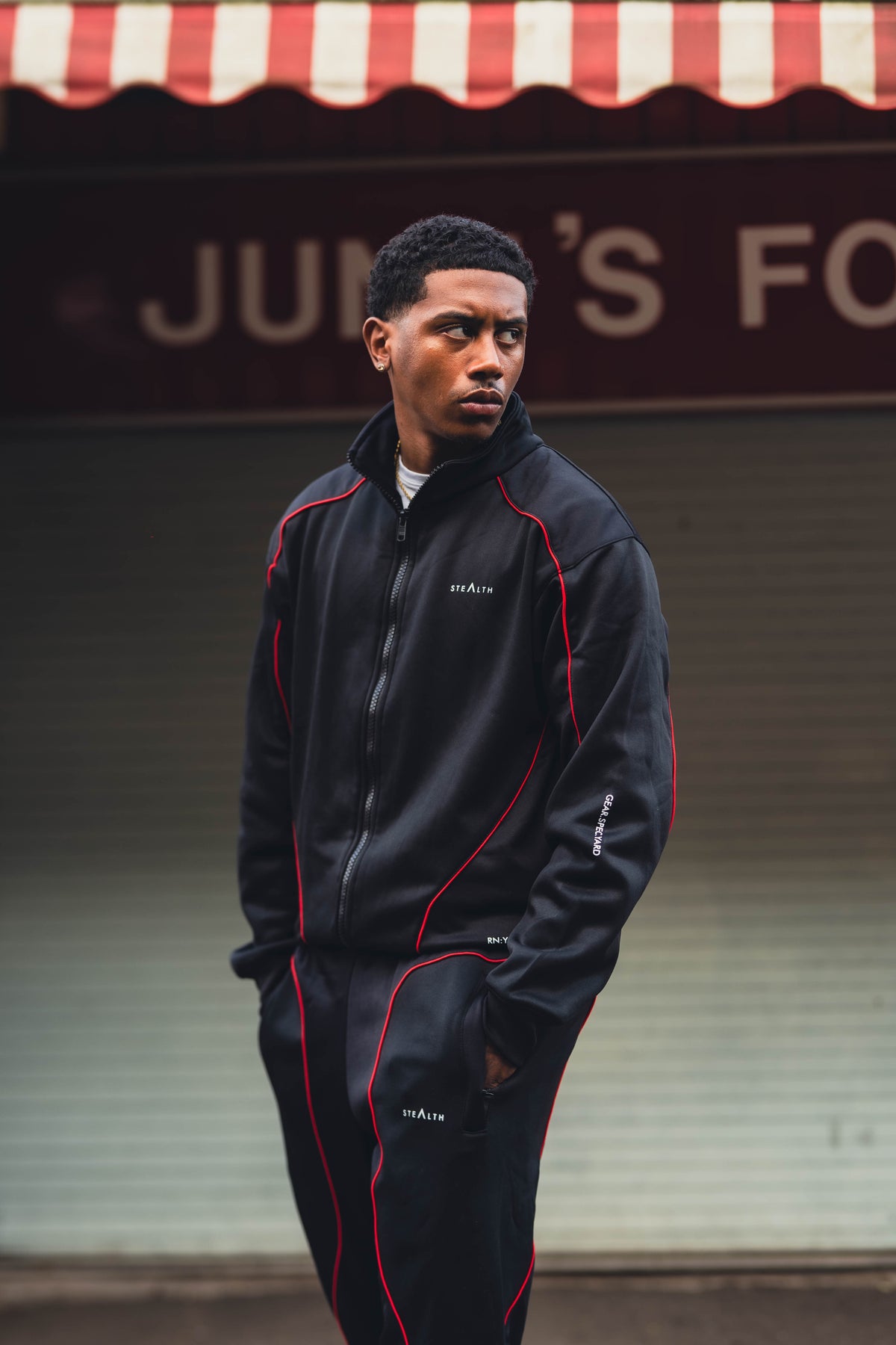 Apex Tracksuit (Black Red) | Stealth London