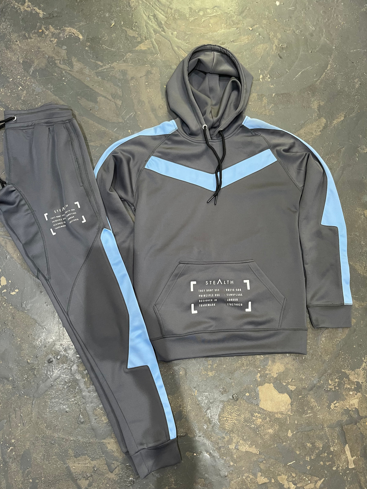 Isolate Tracksuit Grey/Sky Medium - SAMPLE | Stealth London